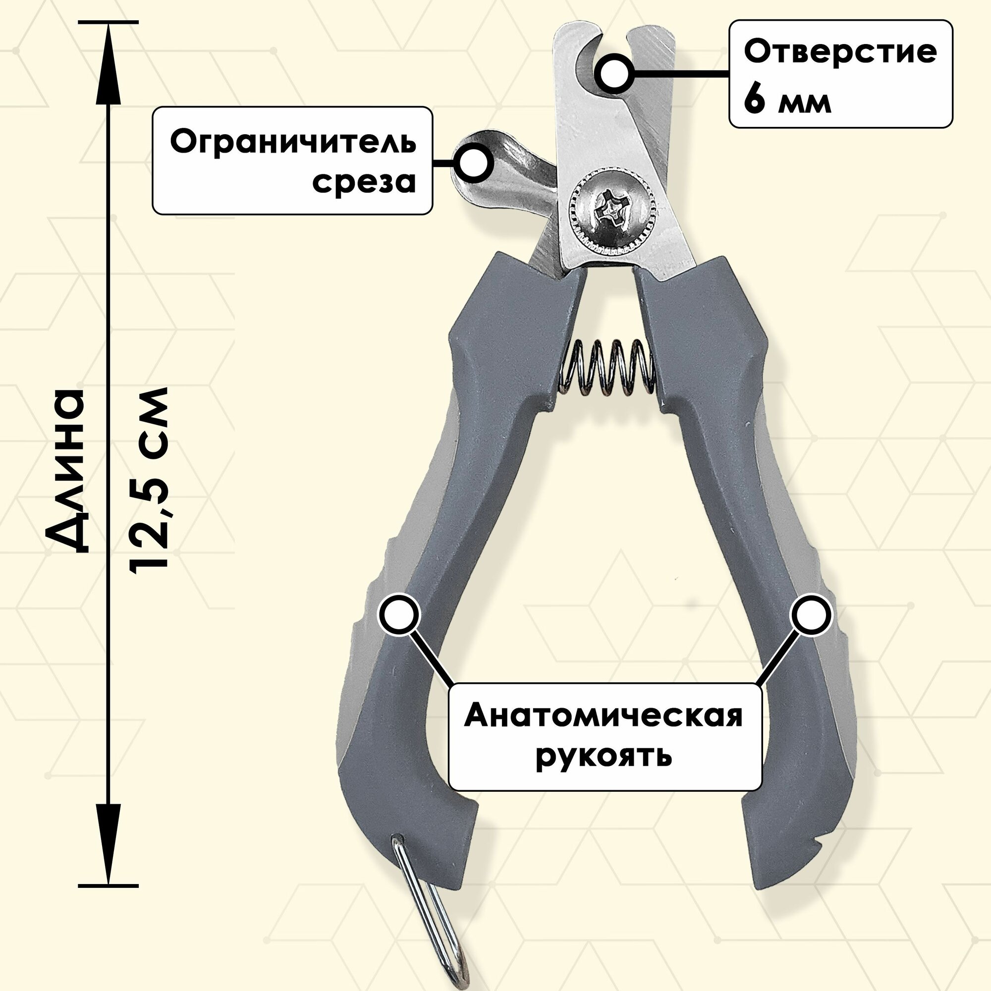 Премиум Когтерез с ограничителем для кошек и собак мелких пород. Безопасная когтерезка (ножницы, секатор) для котят и взрослых кошек, для щенков и собак небольшого размера.