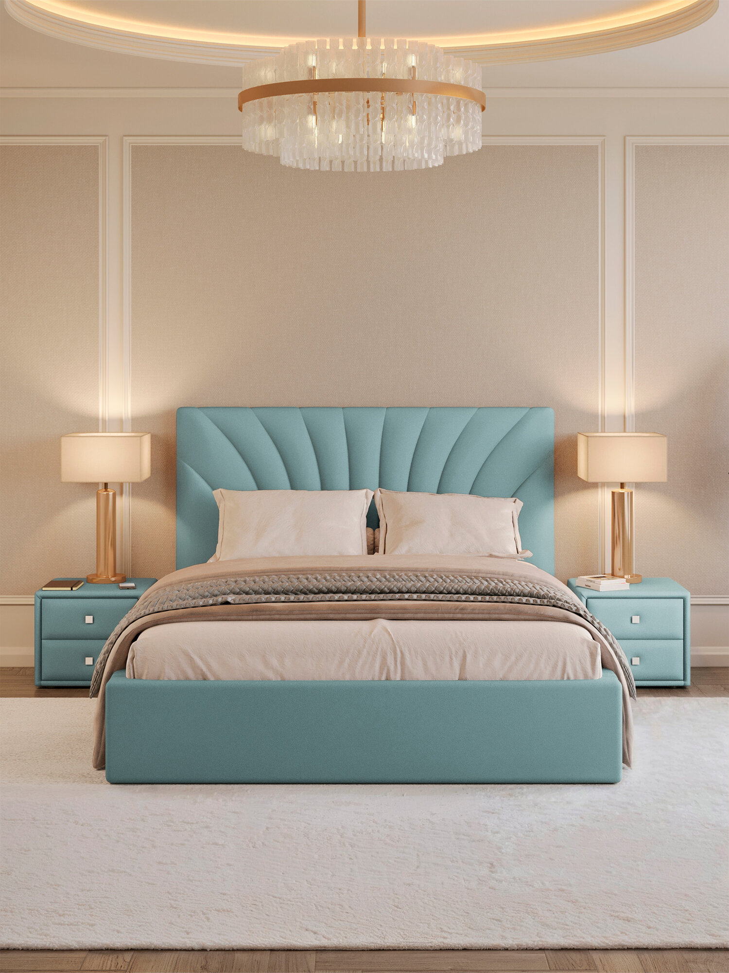 Кровать двуспальная 120х200 с подъемным механизмом, Ариэль с мягким изголовьем для дома и спальни, ортопедическое основание, ящик для белья