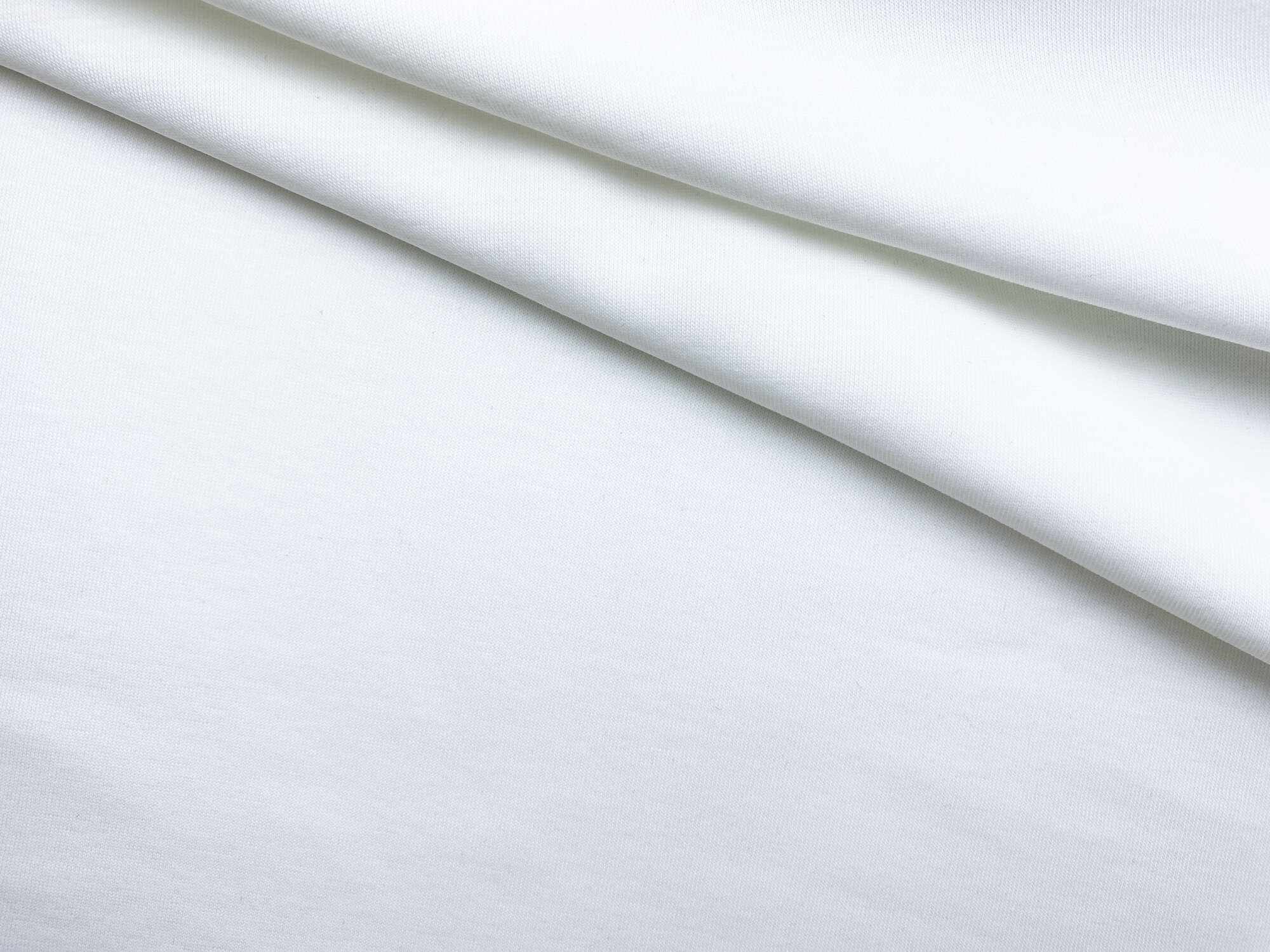Ткань Интерлок белого цвета однотонная дубль 38199
