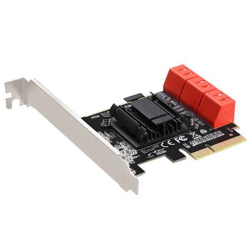 Адаптер PCIe SATA3.0, 6 портов, 6 Гбит/с, плата расширения контроллера PCIe - SATA, поддержка чипа ASM1166 для Windows MAC