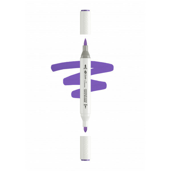 Маркер акриловый двусторонний "Сонет", перо кисть/пуля, фиолетовый