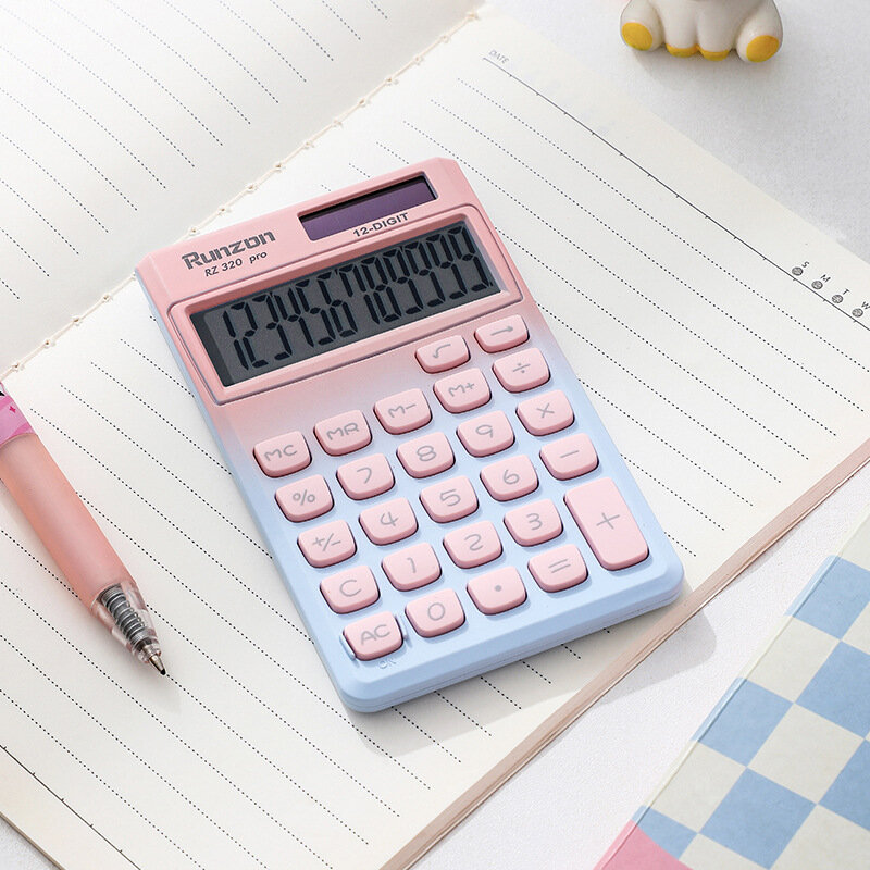 Гибкий калькулятор RZ-320PRO, двойной мощности, синий порошок, без кожаного футляра