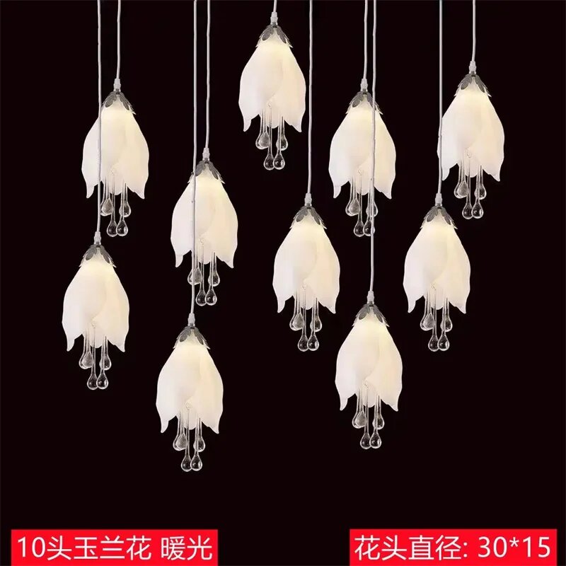 Magnolia белая светодиодная люстра акрил 110-240В 220V, Warm light