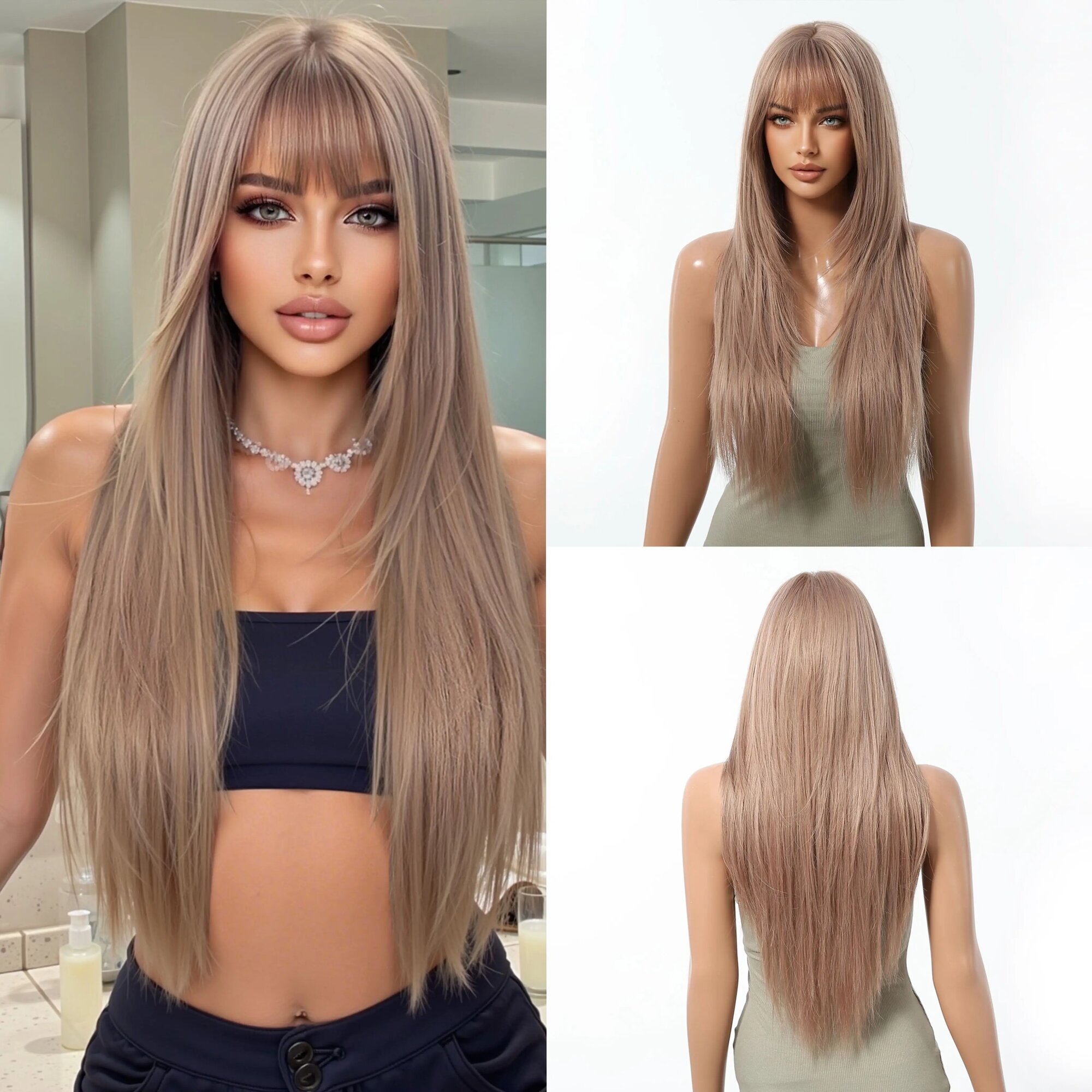 Парик HAIRCUBE пепельный блондин, длинный прямой, SWLC1265-6BL28