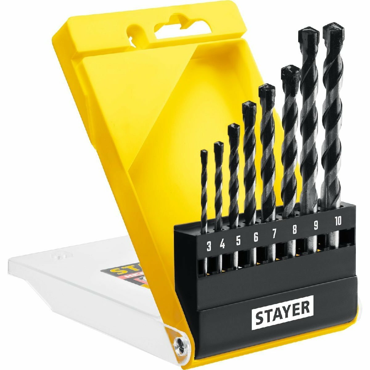 Набор сверл по бетону STAYER PROFESSIONAL 8 шт диаметр 3-10 мм твердый сплав ВК8 сталь 40Х