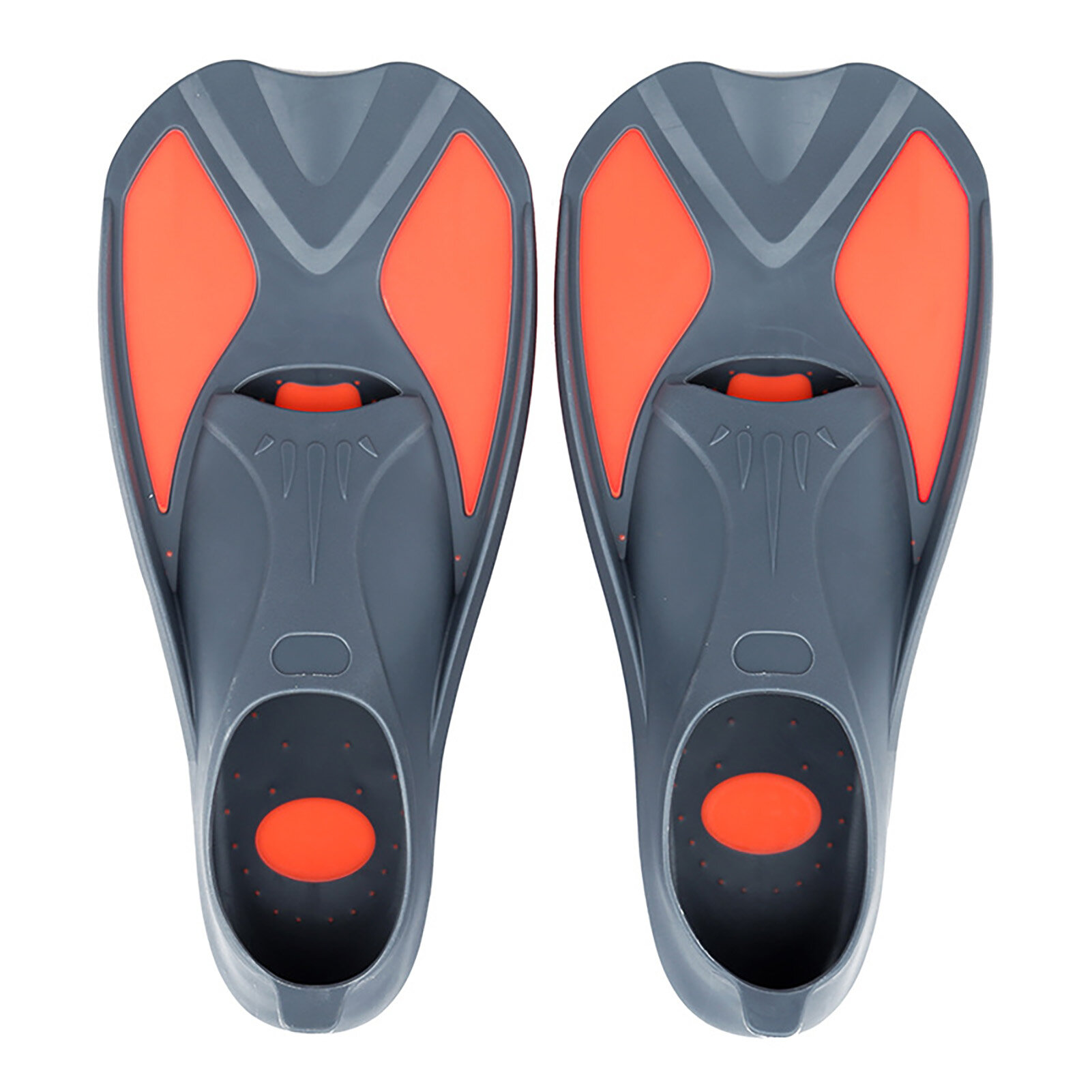 1 пара детских ласт для тренировки плавания, ласты для обучения плаванию для мальчиков и девочек, серые, оранжевые, XXXXS (30 31)