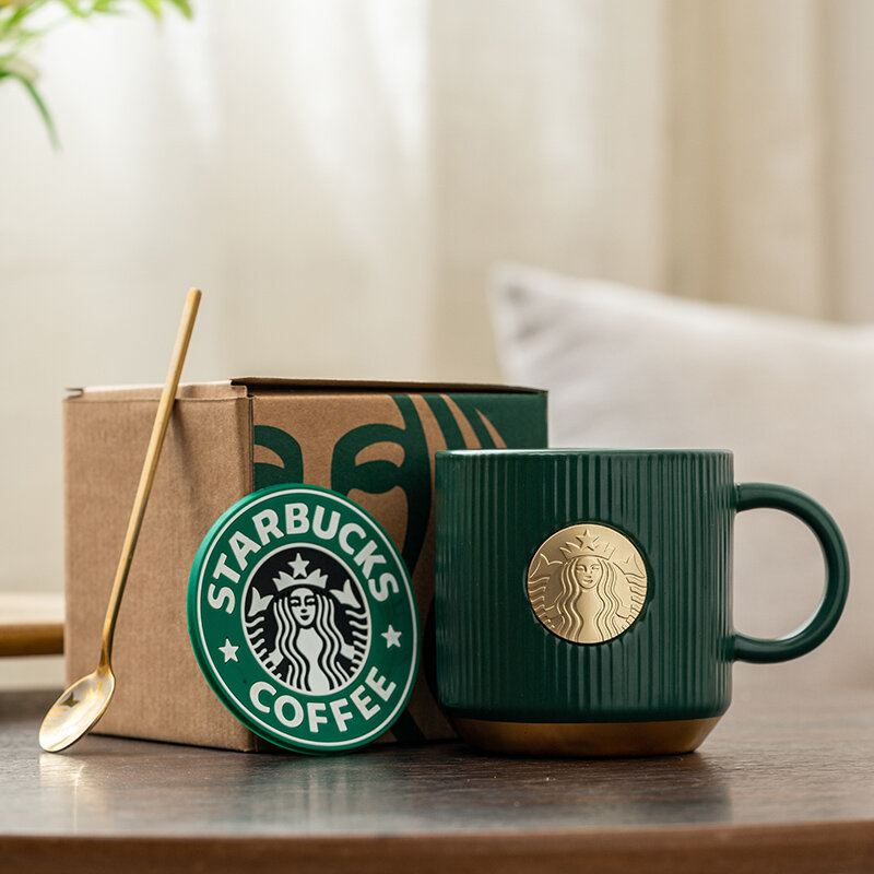 Кружка Starbucks, керамическая кофейная кружка, бесплатная ложка + подставки