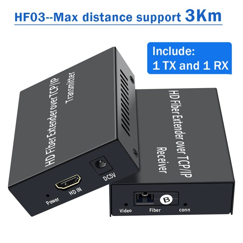 HDMI оптический удлинитель lieve HF03/HF20 3/20 км HF03-TX and RX, with EU Plug
