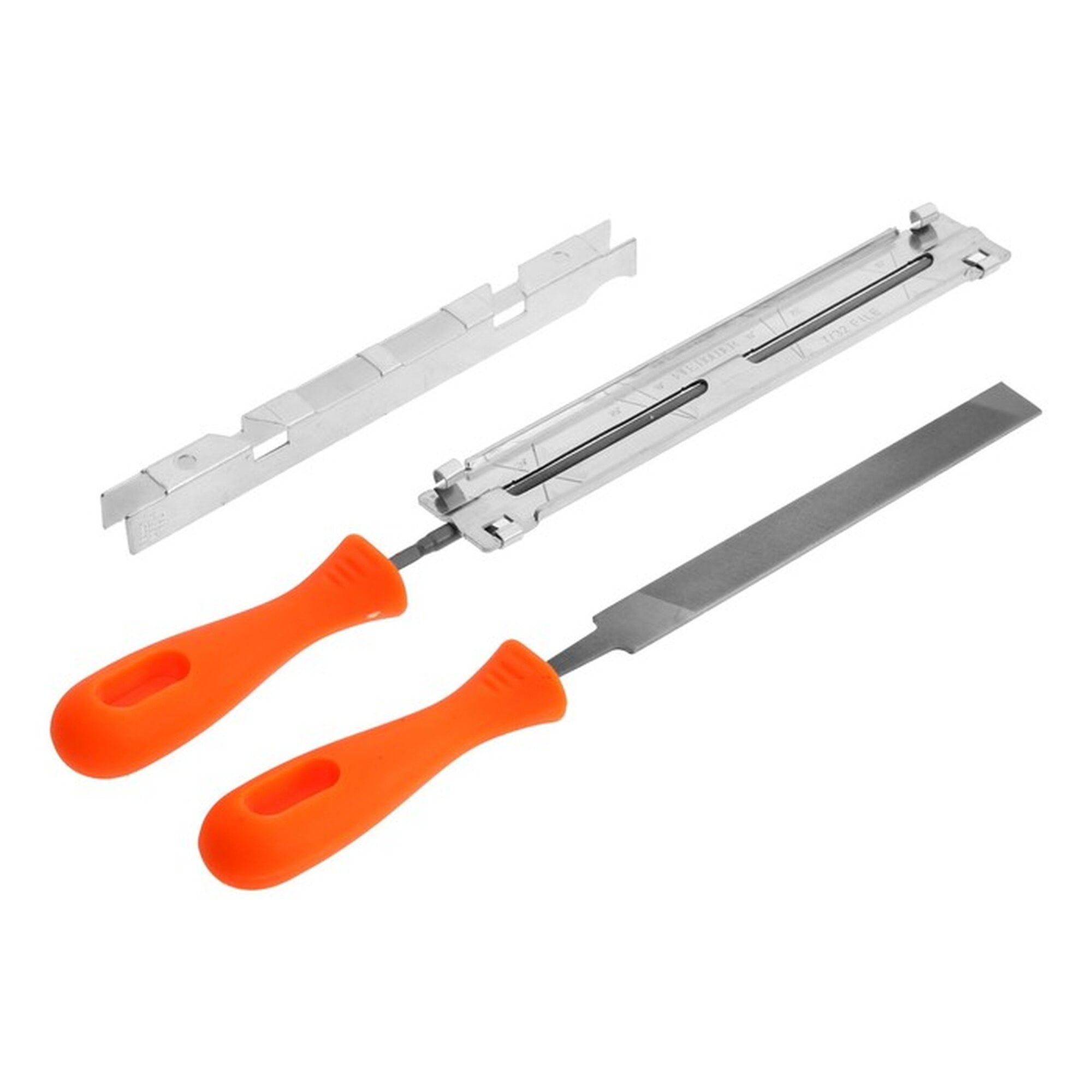 Набор для заточки цепей пил тундра, сталь ШХ15, шаг 3/8", паз 1.3-1.6 мм, d=5.5 мм, плашки 9378806