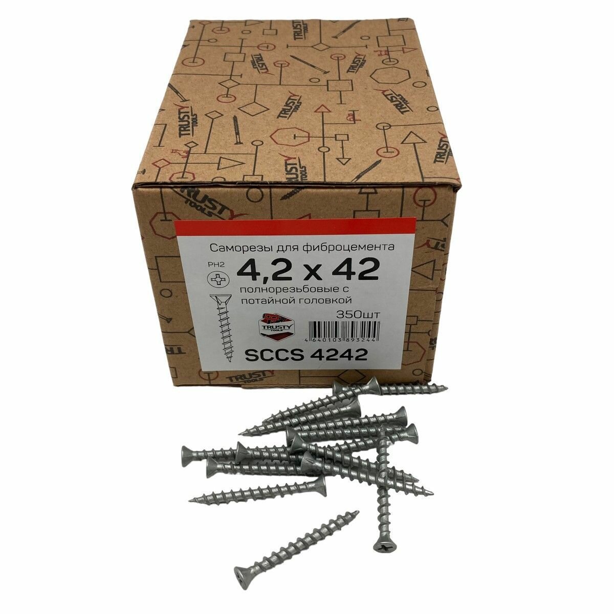 Саморезы для ЦСП 4,2х42 (350 шт) Trusty-Tools