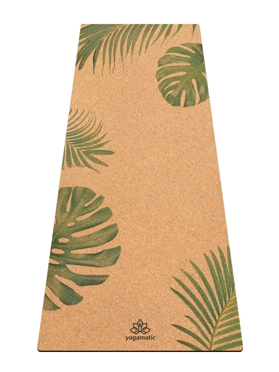 Пробковый коврик для йоги и фитнеса Yogamatic Tropic, 183x66x0.4 см