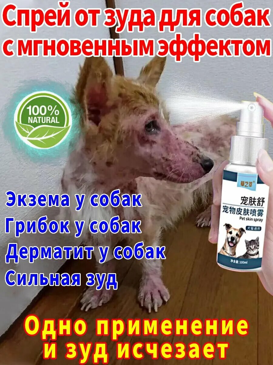 Спрей от стригущего лишая для кошек и собак ,100 мл