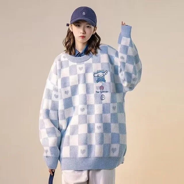 Кардиган Sanrio Pompom Purin, пальто, милый Y2k My Melody Kuromi Cinnamoroll, осенне-зимний женский свитер, повседневная куртка, свитер, подарки