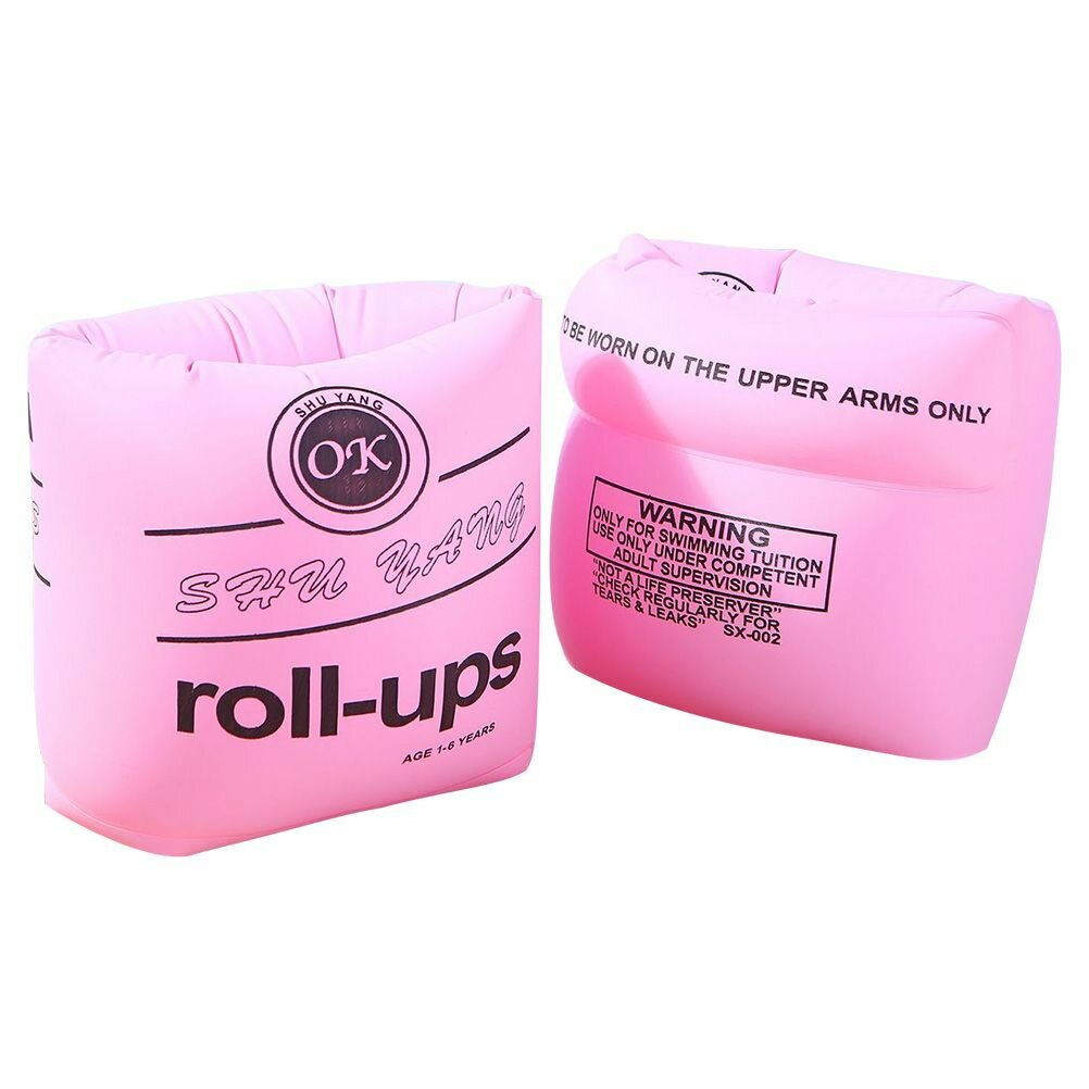 Надувные плавательные жилеты для взрослых, 1 пара, утолщенные круглые нарукавники, розовые, спасательное средство для плавания