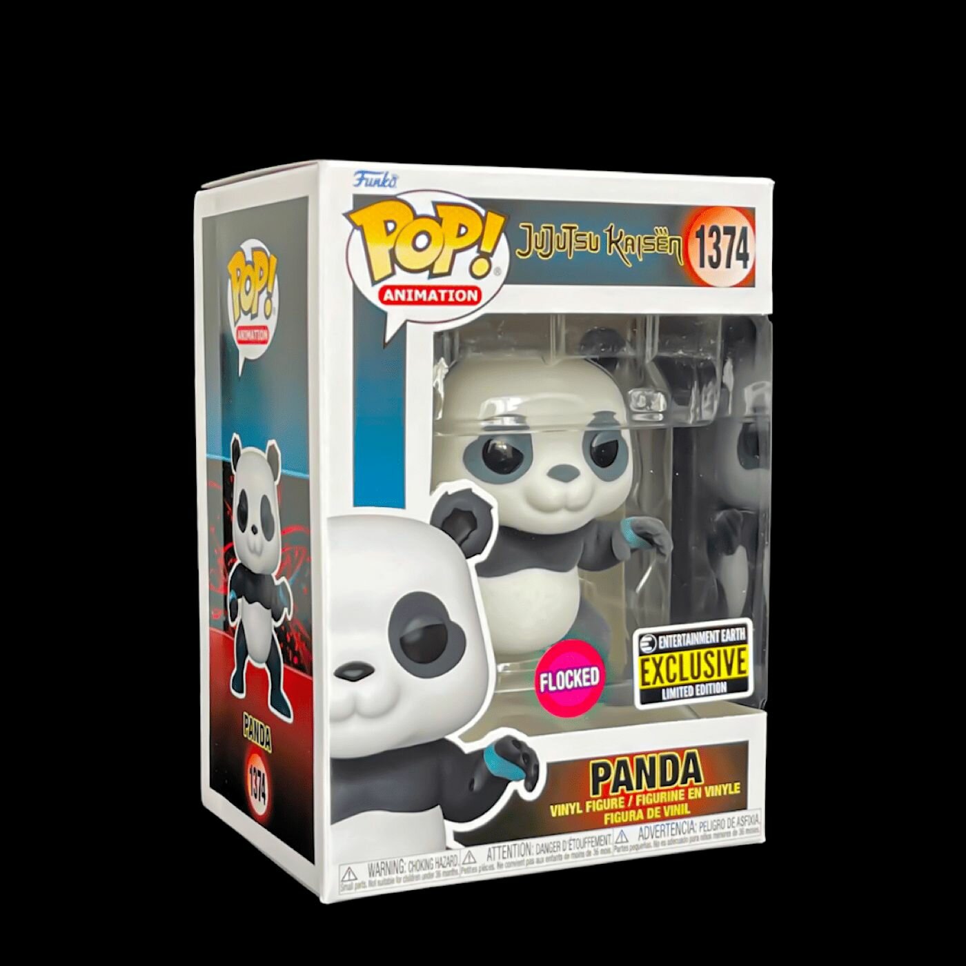 Фигурка Funko POP Panda Flocked со стикером (Эксклюзив Entertainment Earth) из аниме Jujutsu Kaisen / Панда флокированный из Магическая Битва манга мультик Фанко ПОП