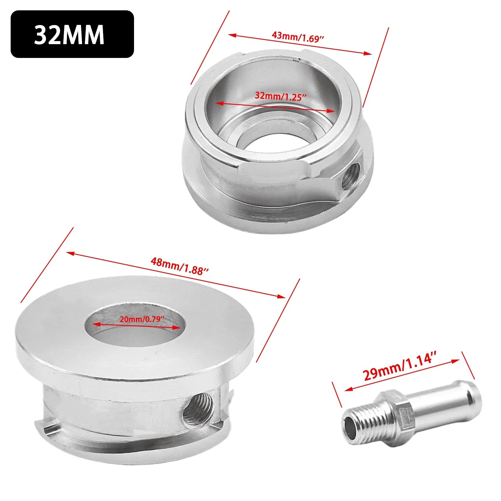 Новый алюминиевый 41 мм или 32 мм автомобильный серебряный шейка заливной горловины радиатора ID заготовка приварной шланг радиатора соединитель заливной горловины фланцевый адаптер 32mm