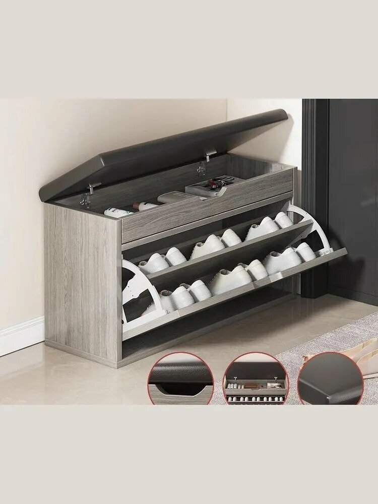 Обувница, ДПК (Древесно-полимерный композит), 60х24х51 см