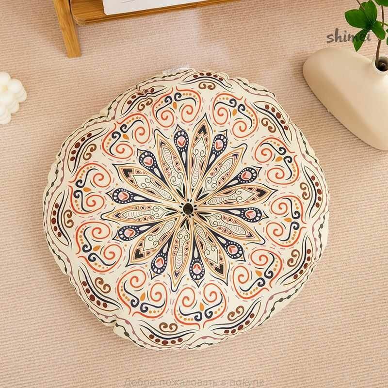Добро пожаловать в покупкУтолщенная круглая подушка для стула из хлопка и льна размером 40*40 см
