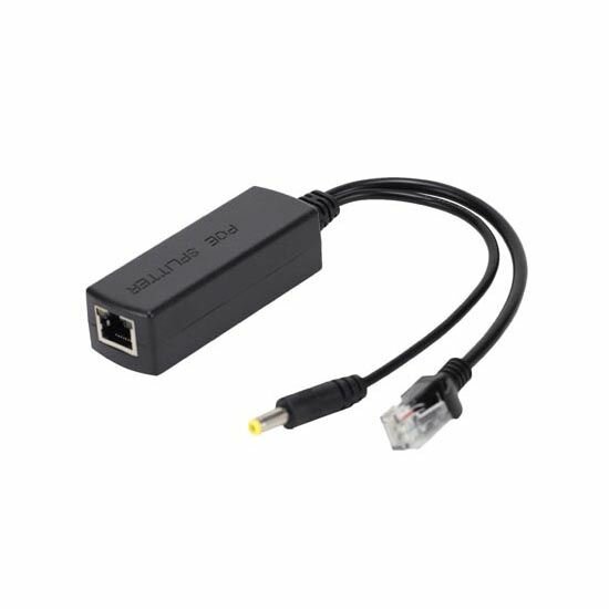 POE-сплиттер (приёмник) для помещений. Вход: RJ45 POE 24В, выход: RJ45 + DC 12В (ORIENT POE-655R 24/12)