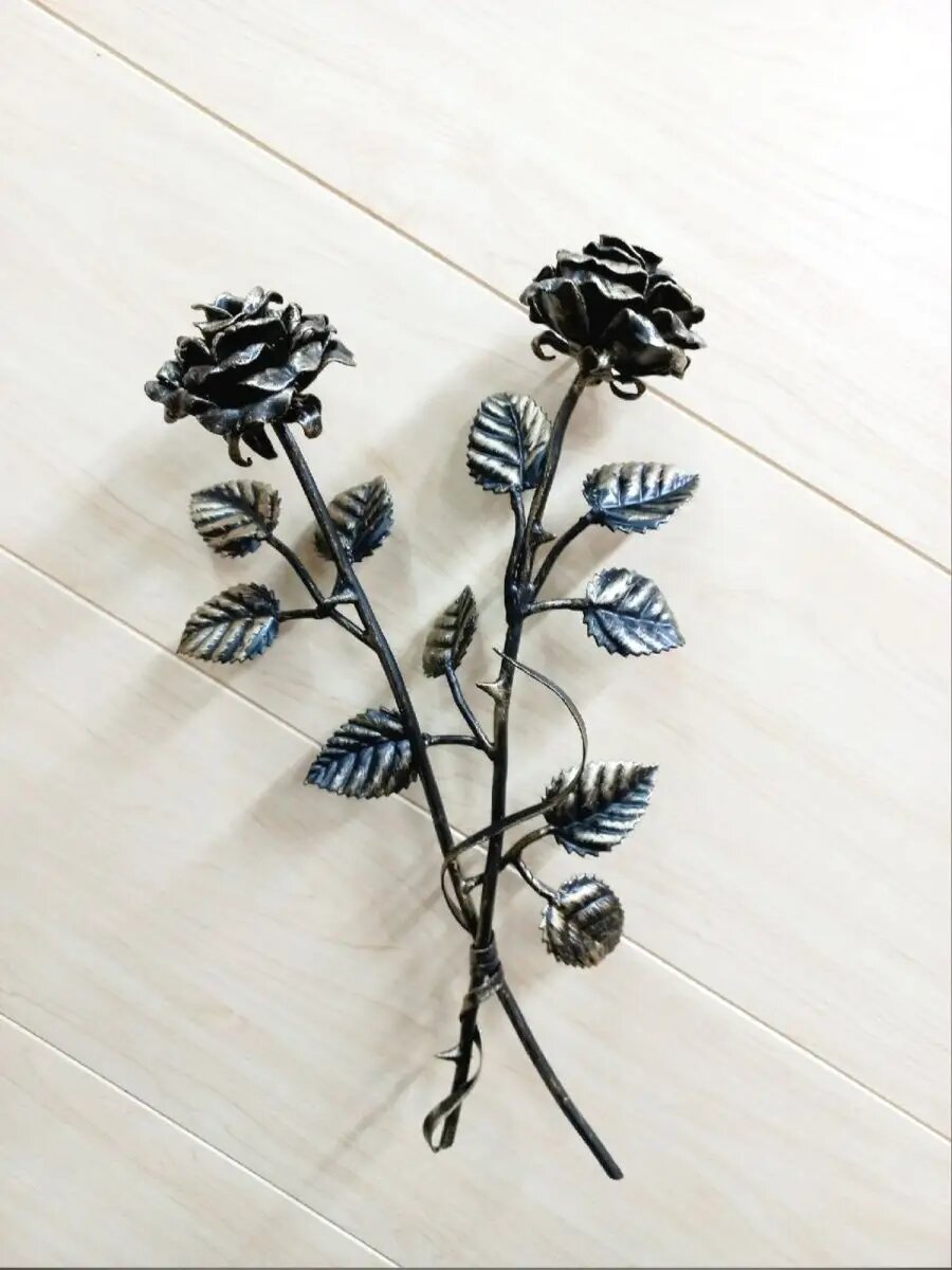 Кованая роза, Студия кованой мебели Нива, цвет античная бронза