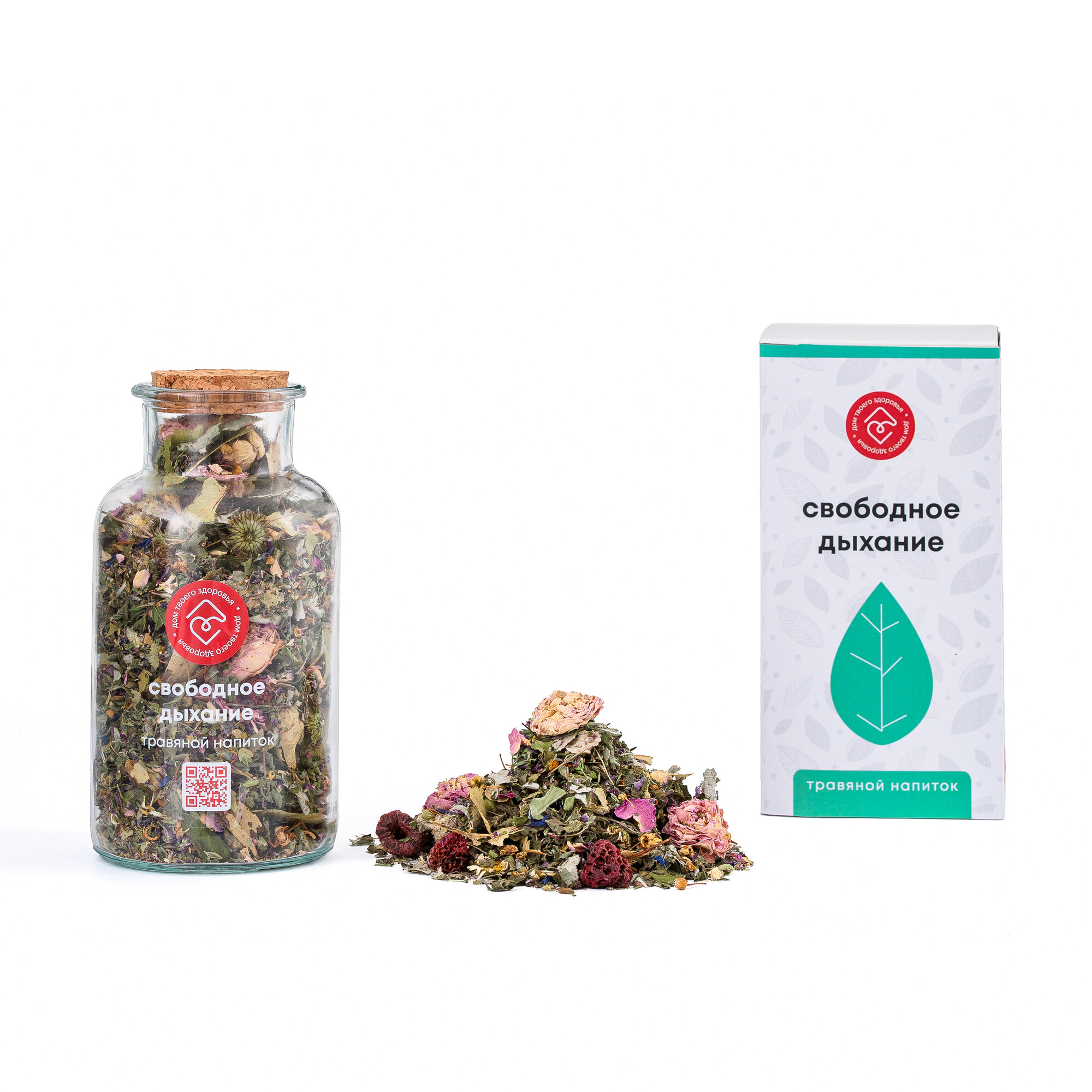 Купажированный травяной чай для профилактики простуды с мятой, чабрецом и липой 50/60 г