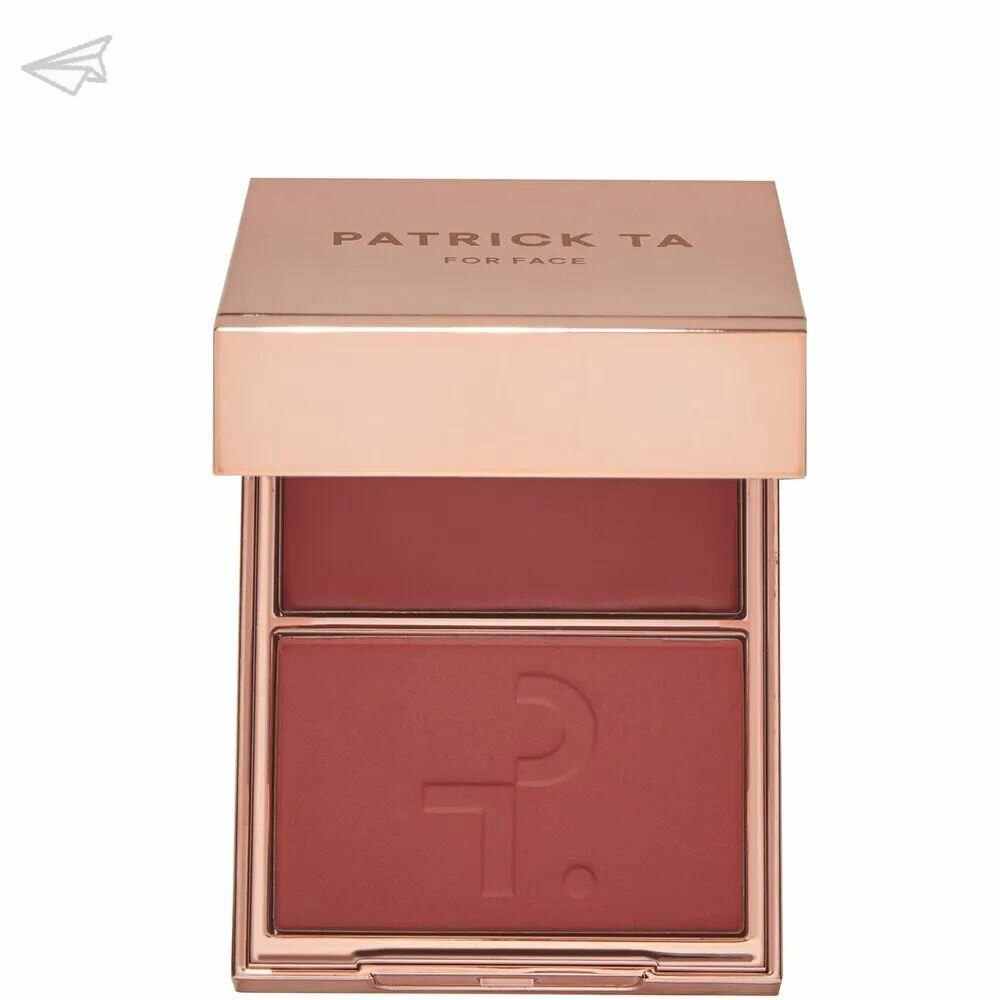 PATRICK TA Палетка из двух кремовых и пудровых румян Major Headlines Double-Take Creme & Powder Blush (She's Seductive)