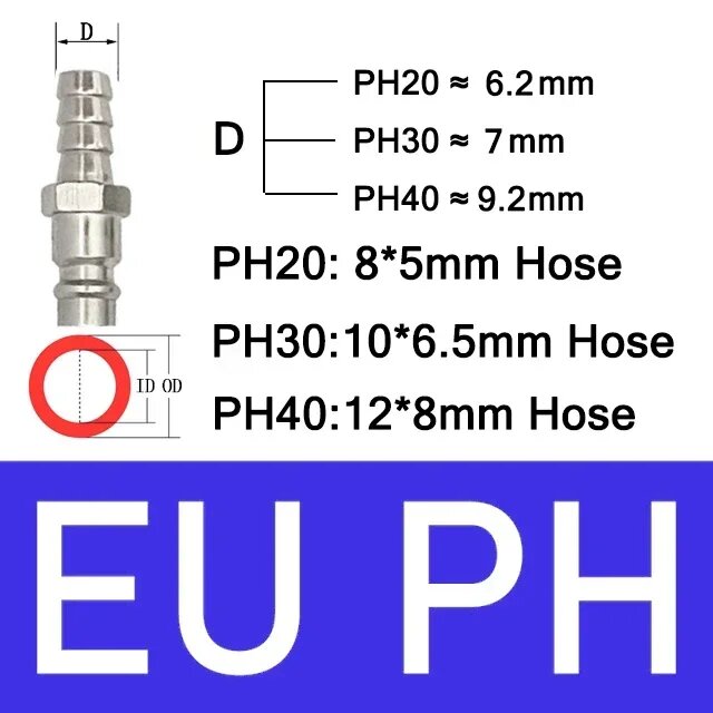 Соединители стандарта ЕС, пневматические европейские воздушные фитинги для компрессора BSPT, 40, PH