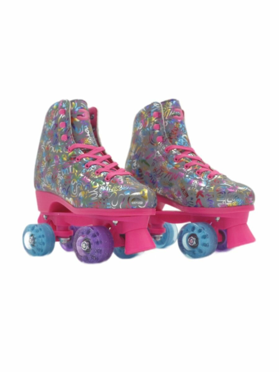 Ролик квады, с LED-подсветкой колес, раздвижные, четырехколесные, детские