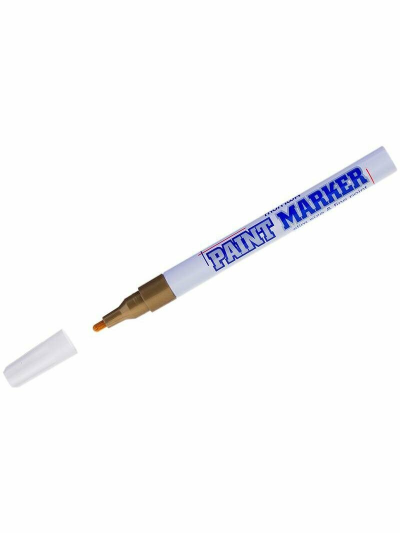 Маркер-краска MunHwa SPM-07 Slim, универсальный, нитро-основа, пулевидный наконечник, золотой, 2 мм {207866} 1 шт