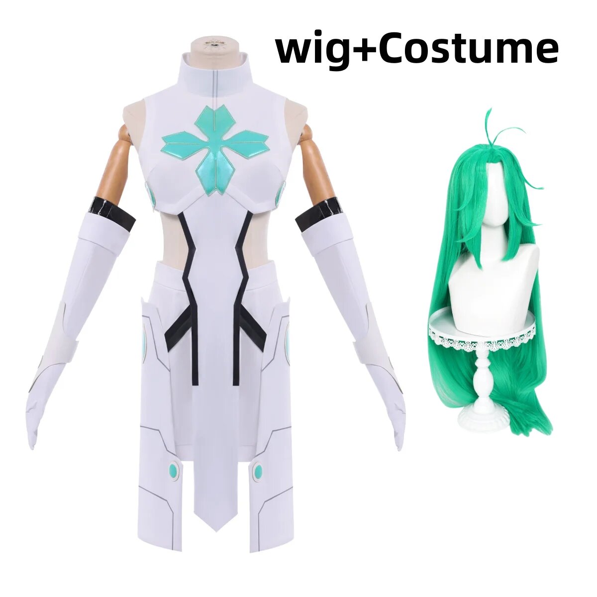 Косплей костюм Lucky Cyan из игры TO BE HERO X Белый, XL, suit wig