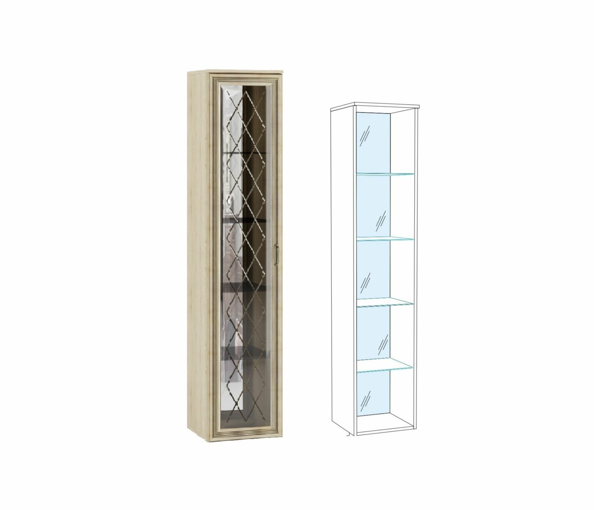 ARNIKA Пенал-витрина Ливорно ЛШ-7, дуб