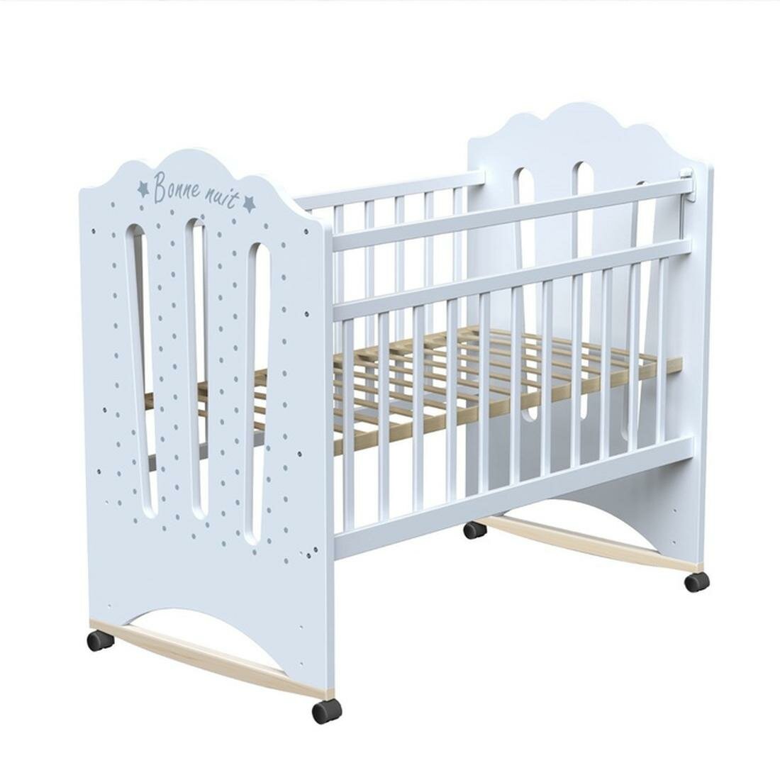 Кровать детская ВДК BONNE, колесо-качалка, цвет белый, 1200×600