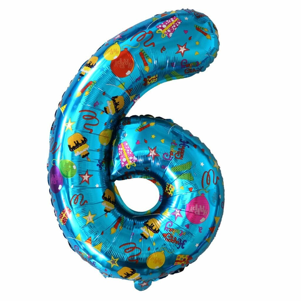 32-дюймовый синий номерной шар для дня рождения большой размер алюминиевая фольга