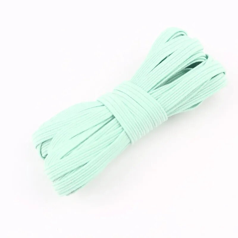 Цветная эластичная лента 6 мм, 5 м, 10 м, 20 м, 40 м, 90 м 10 meters, Light Green