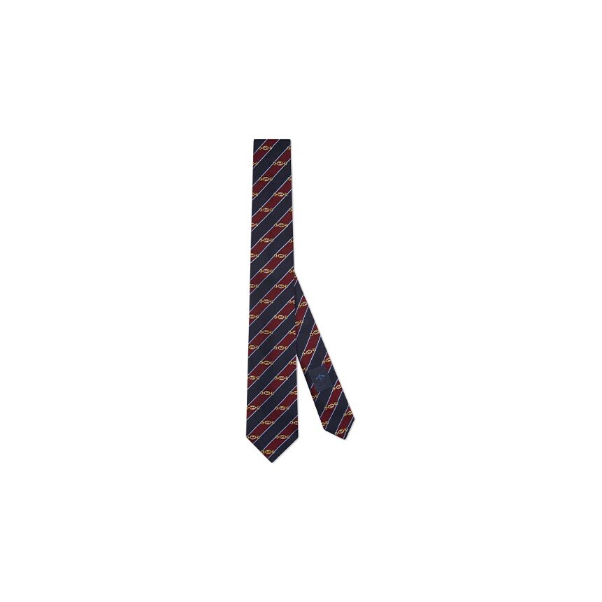Галстук GUCCI, синий/красный — фото 1