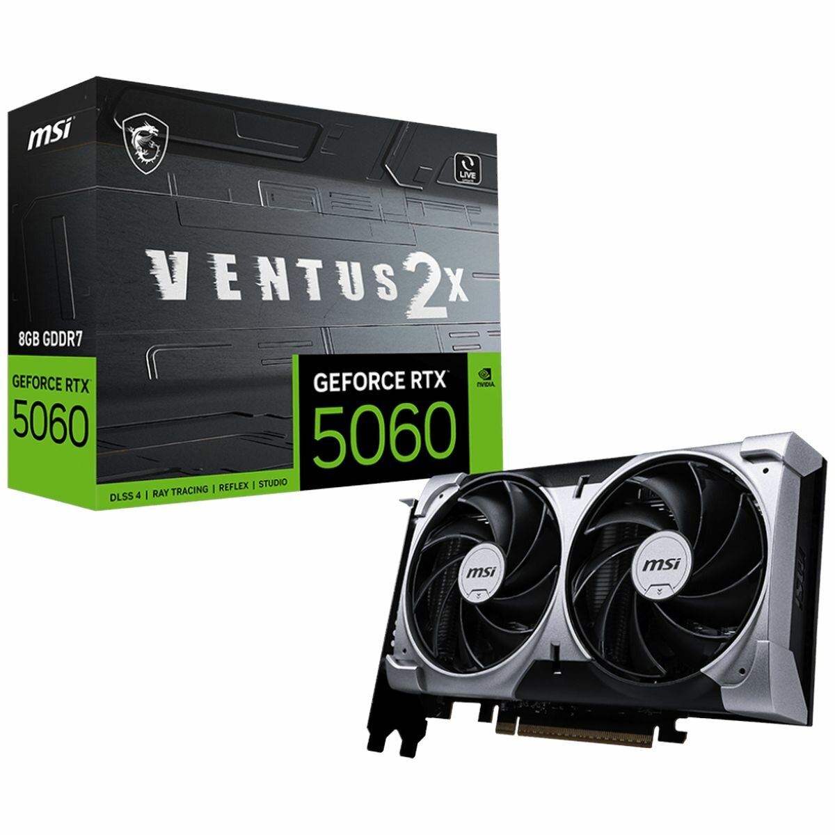Видеокарта MSI RTX5060 VENTUS 2X 8GB GDDR7 128bit 3xDP HDMI 2FAN RTL