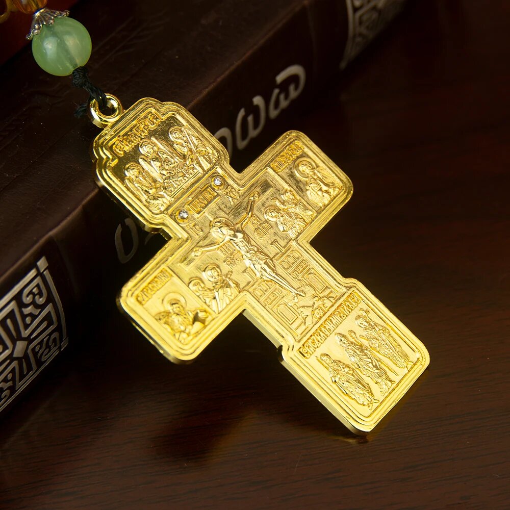 Деревянное православное ожерелье с крестом Golden