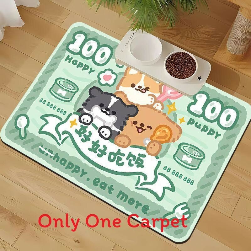 Playful cat and dog silicone diatomite food mat with nonleak design for pet dining corgi food bowl 45x70cm