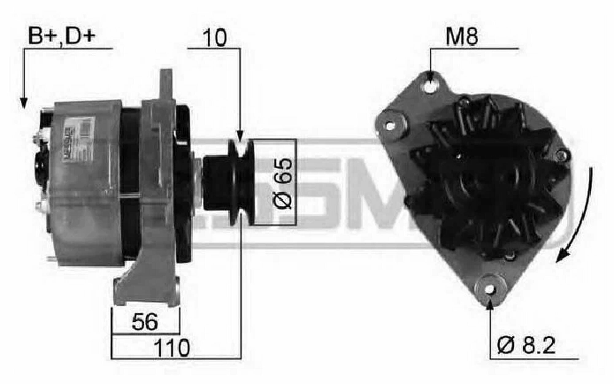 Генератор ERA 210339, для Audi/VW 85-97