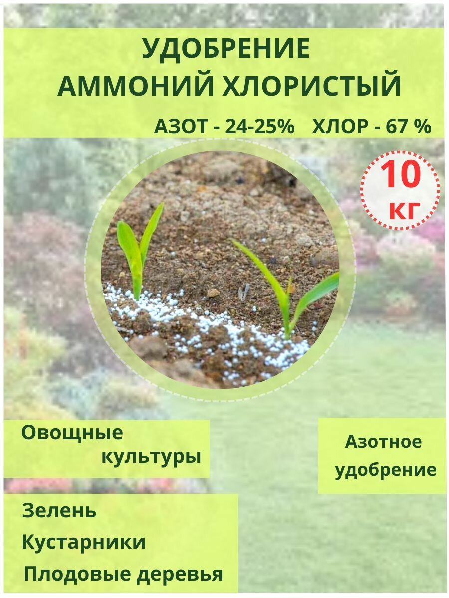 Удобрение Аммоний хлористый, 10кг, овощи, плодовые деревья, кустарники
