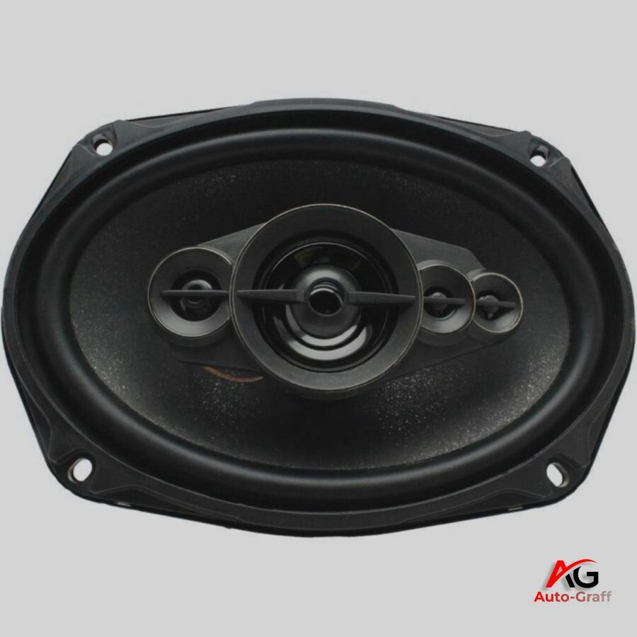 Динамики автомобильные, коаксиальная акустика 4-х полосная, 1000 Вт, овал 16,3 см, комплект 2 шт.