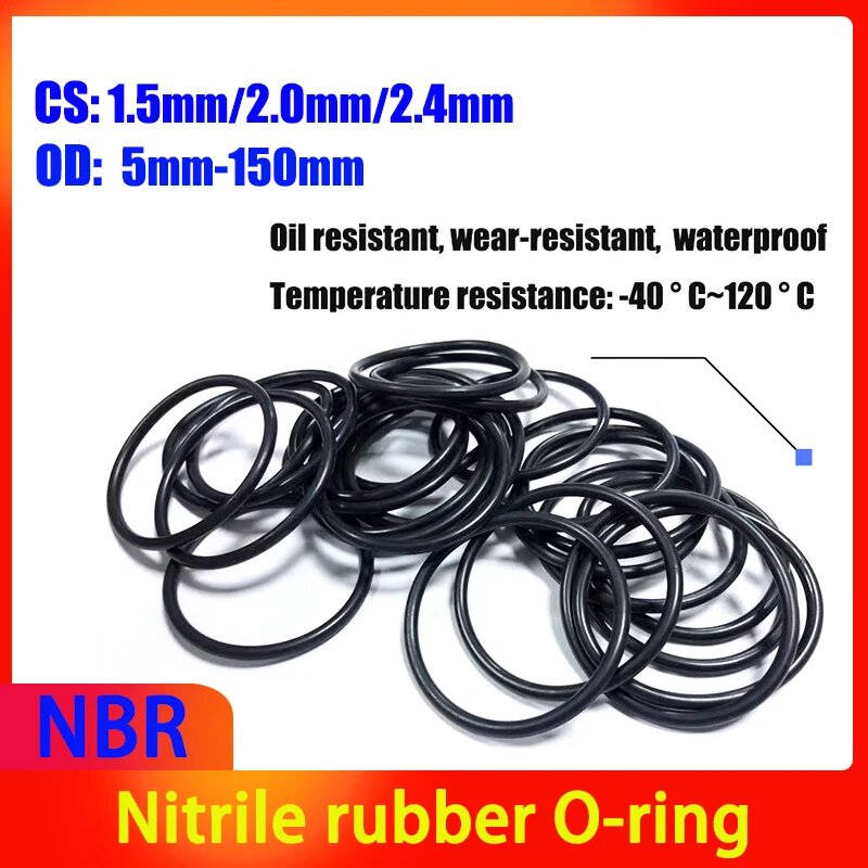 Уплотнительное кольцо из нитрила 5-150 мм OD 57mm (40pcs), 1,5 мм