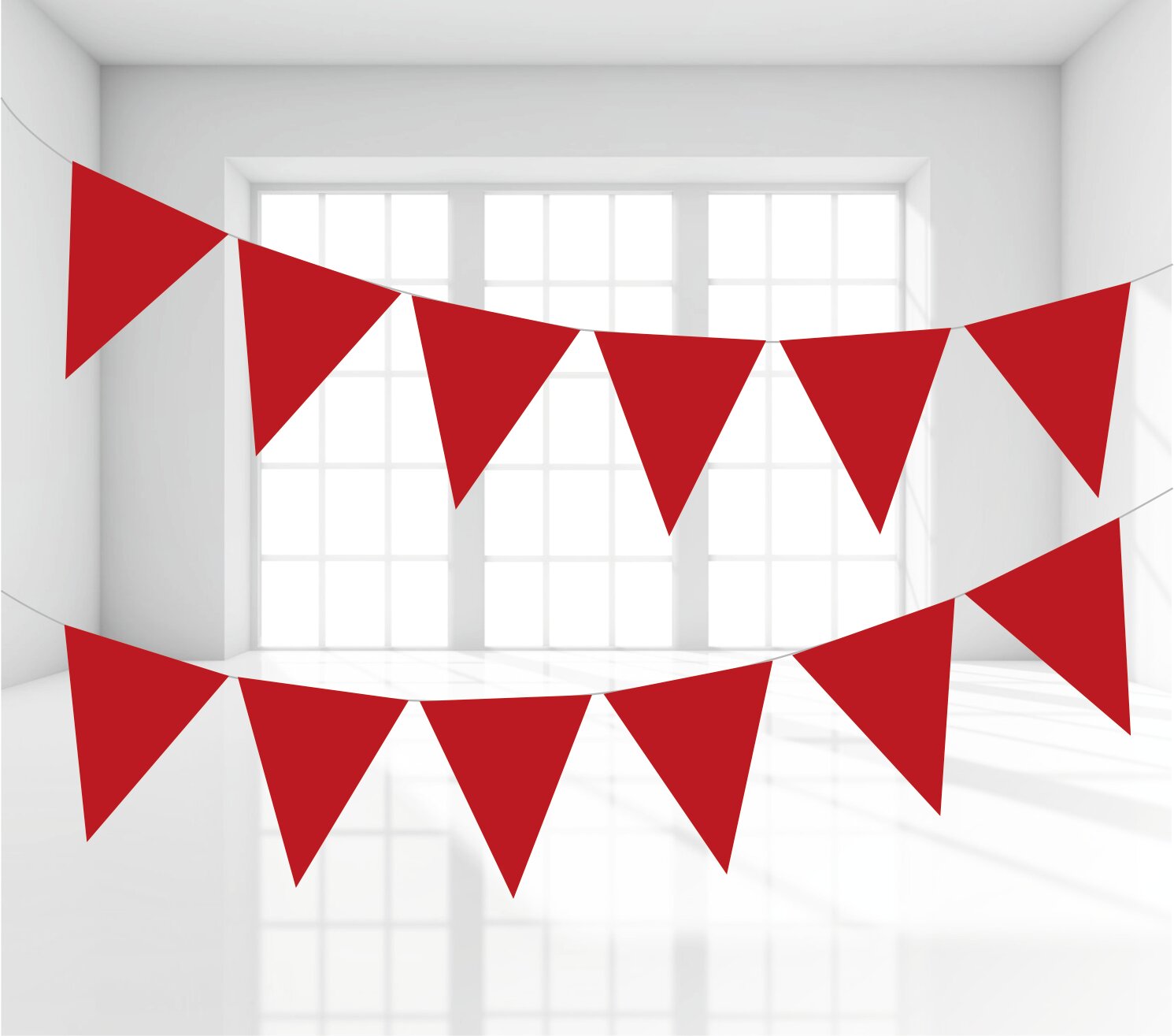 Гирлянда-вымпел Красная, 14 вымпелов для украшения помещения
