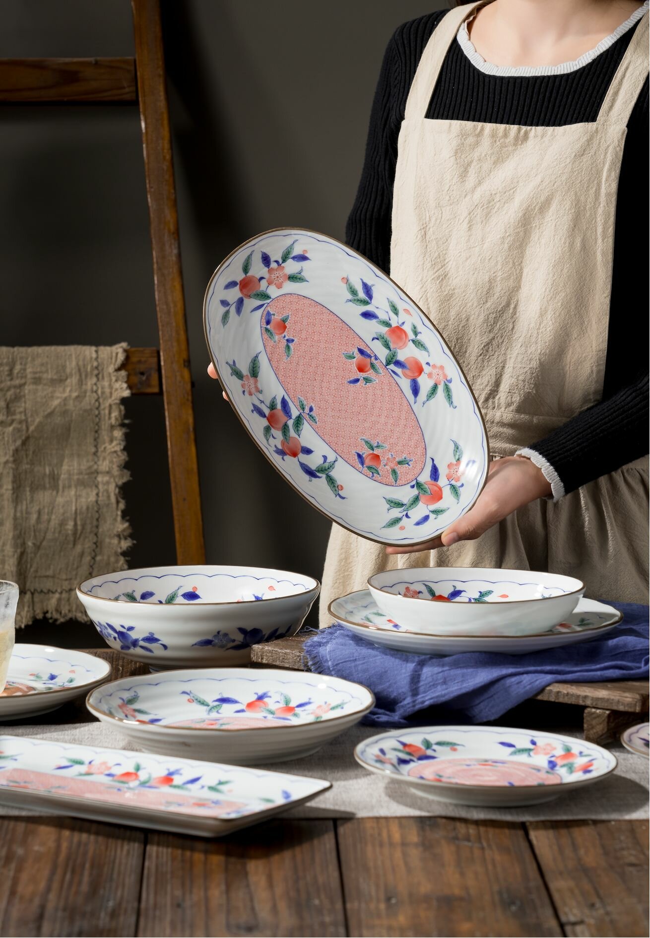 "Изобилие" Блюдо фарфоровое 309х190х38мм, овальное, с деколью, отводка