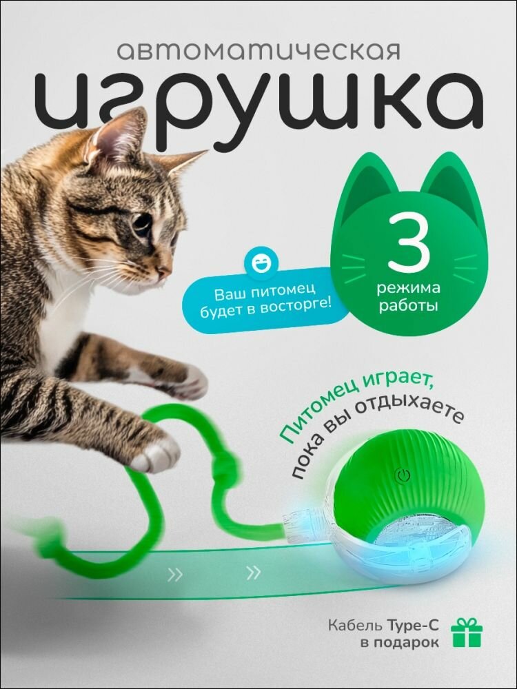 Игрушка для кошек Cat Tastic, интерактивная, свето-шуршащая, обучающая, пластик, текстиль