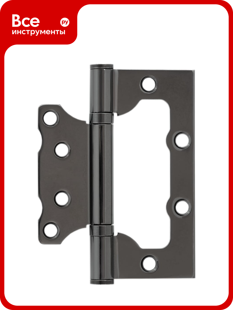 Петля накладная VETTORE FLUSH 125×75×2.5mm BN Чёрный Никель, 2шт 20636, деревянный, 40 кг