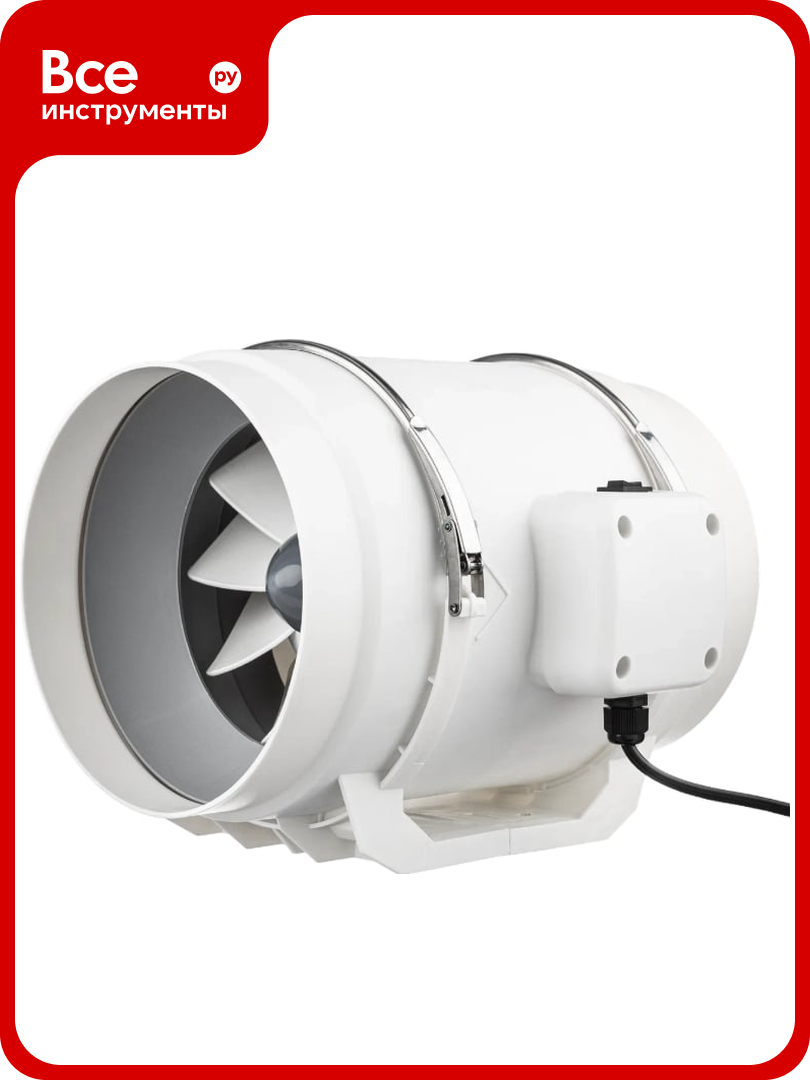 Осевой канальный 2-х скоростной вентилятор виенто O 150 мм. 490/600 м. куб/час + шнур с вилкой corsAIR 150