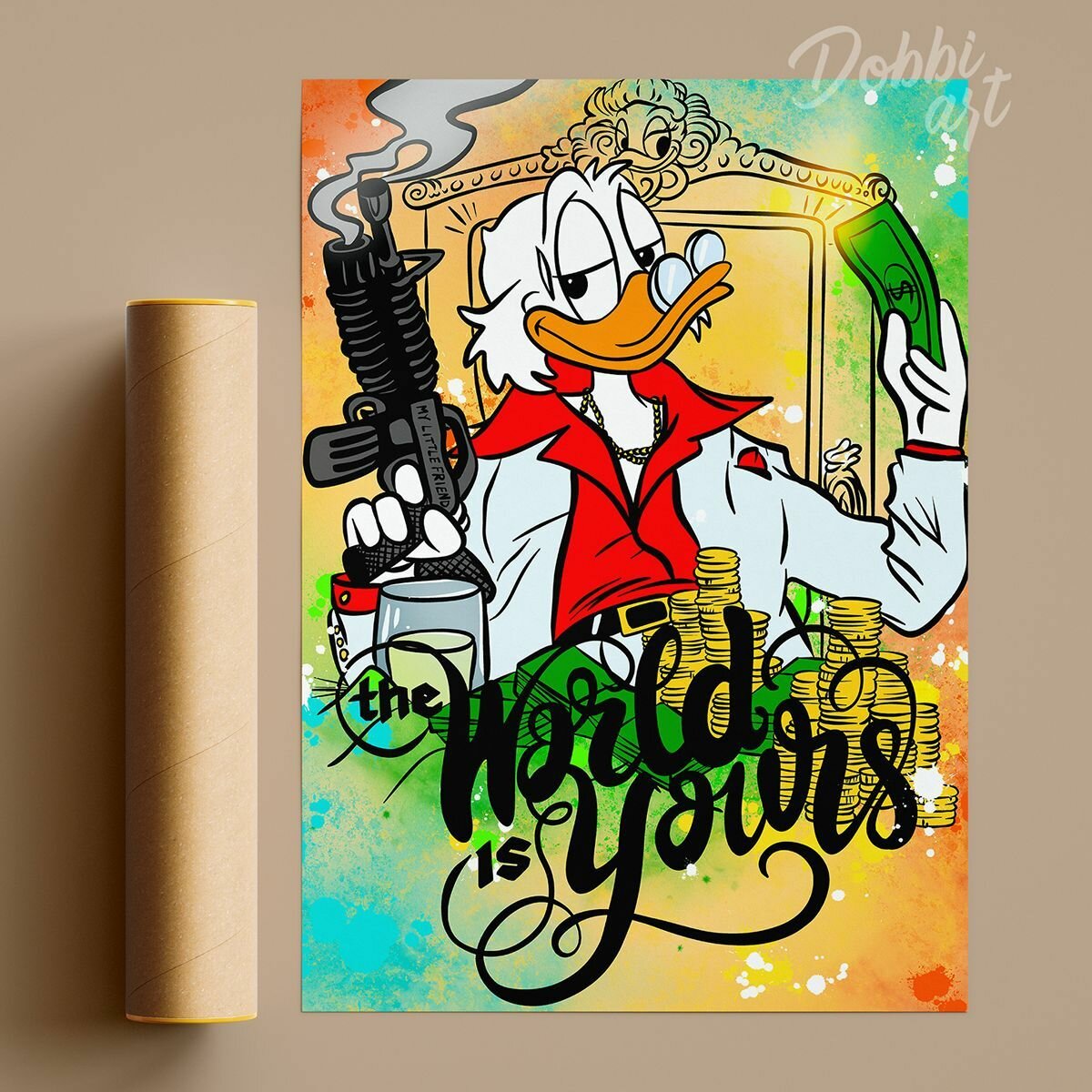 Постер Скрудж Макдак 40х50 см без рамы/ Плакат для интерьера дома, офиса/ Мотивация, деньги