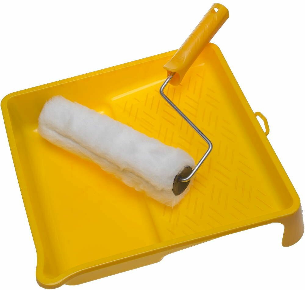 Малярный валик STAYER вестан, 44 х 240 мм, ворс 15 мм, полиакрил, бюгель 6 мм, ванночка в комплекте 0540-24