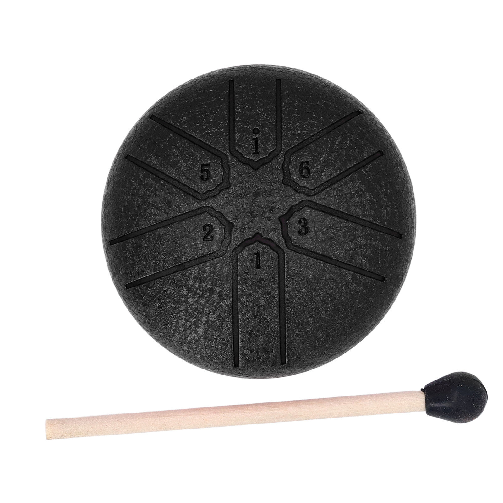 Миниатюрный стальной язычковый барабан 3 дюйма 6 нот ударный инструмент медитация снятие стресса хэндпан барабан для детей черный